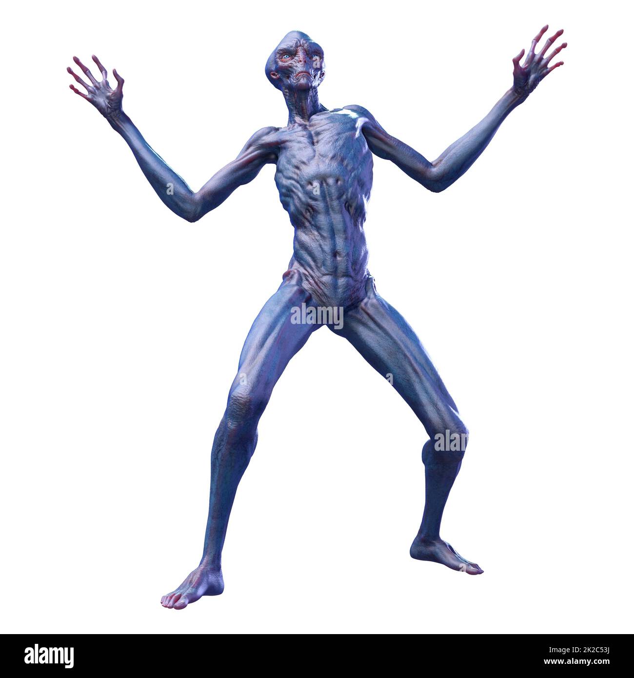 3D Rendering Blue Alien on White Stock Photo - Alamy