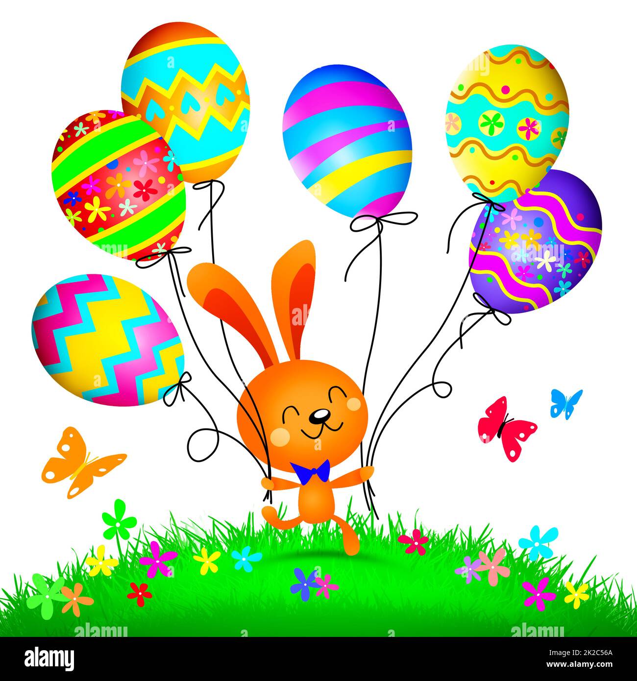 Funny Easter bunny. Happy Easter holiday concept. 3d illustration Stock ...