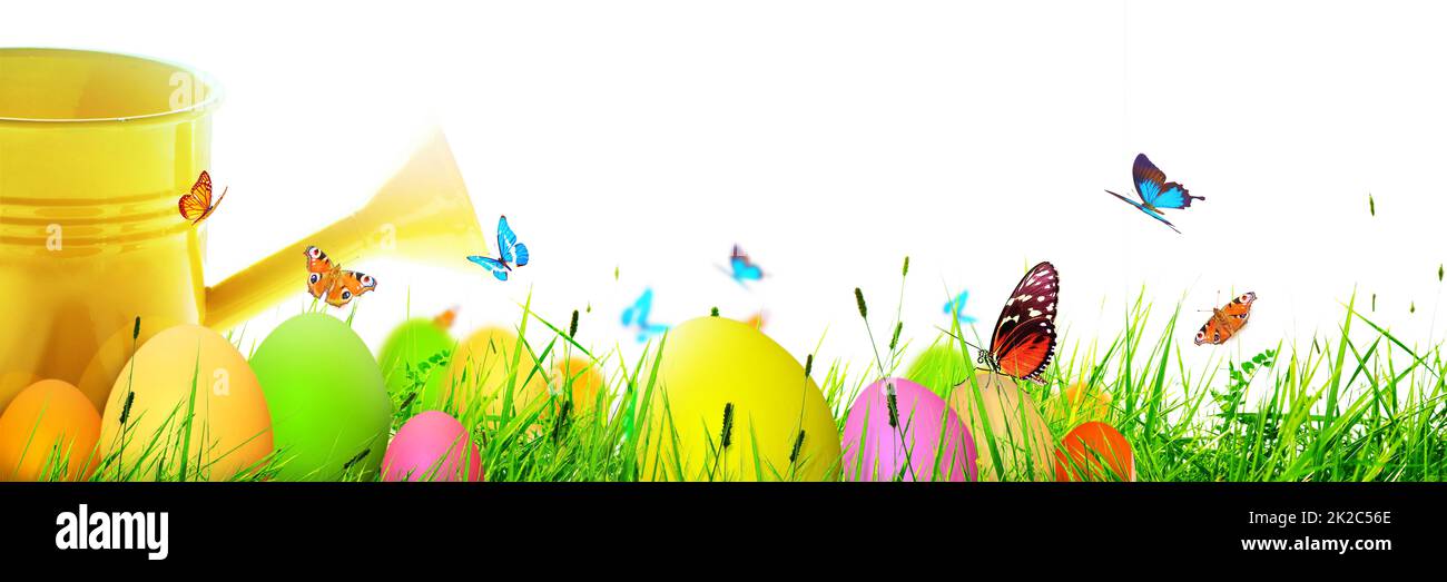 Beautiful Easter background with colorful Easter eggs Stock Photo - Alamy