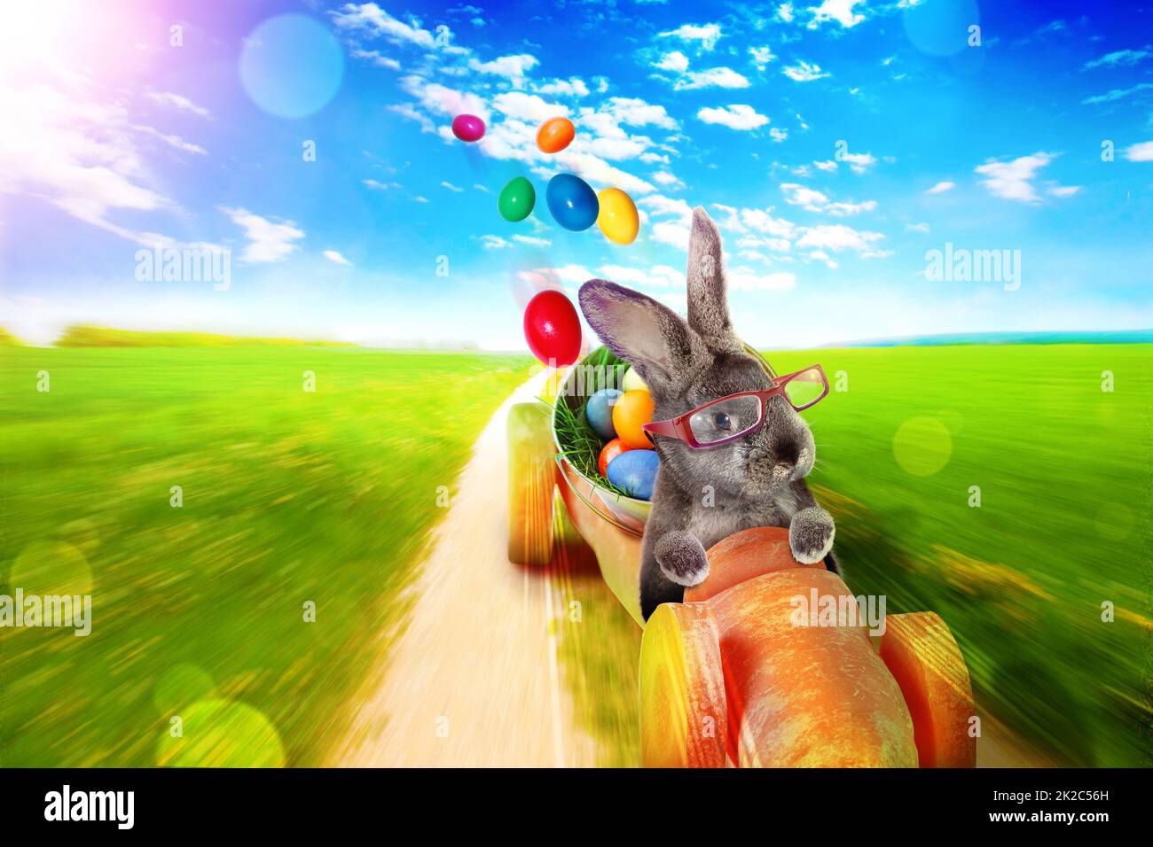 Funny Easter bunny. Happy Easter holiday concept Stock Photo - Alamy
