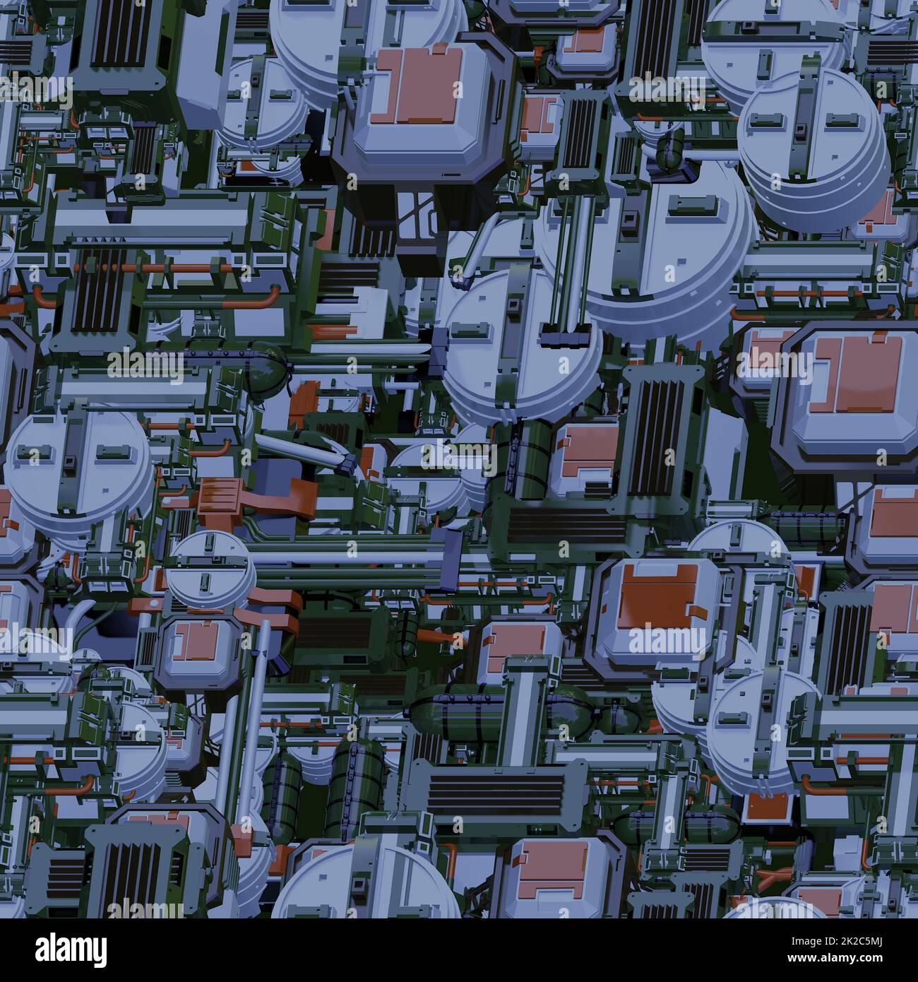 science fiction background industrial machines wrap around pattern ...