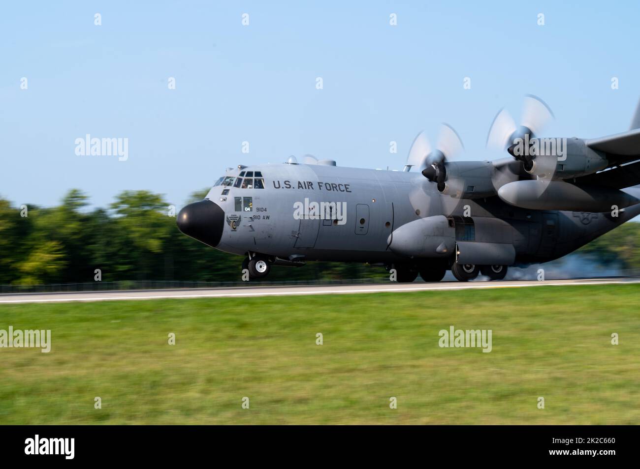 A C-130H Hercules aircraft assigned to the 910th Airlift Wing performs ...