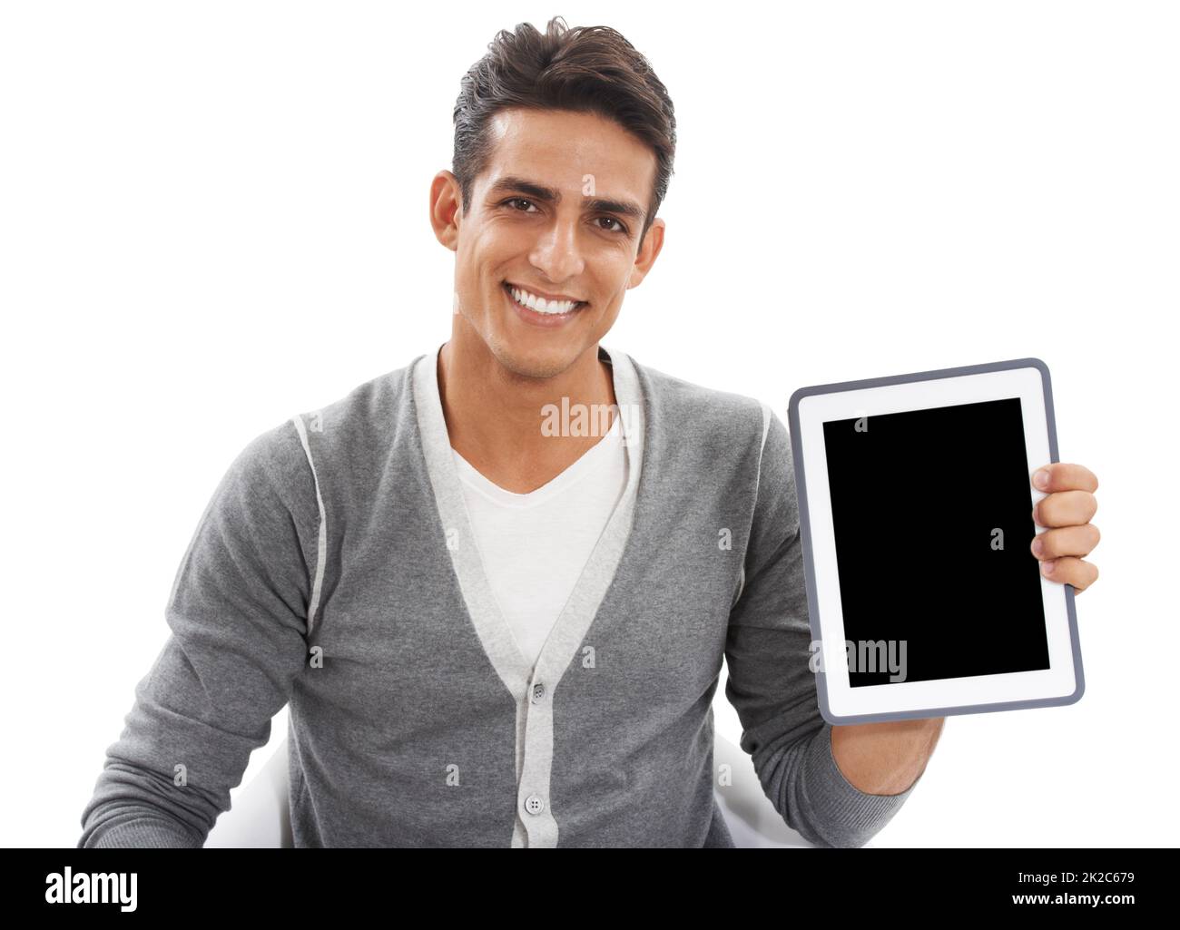 Smiling man holding ipad hi-res stock photography and images - Alamy