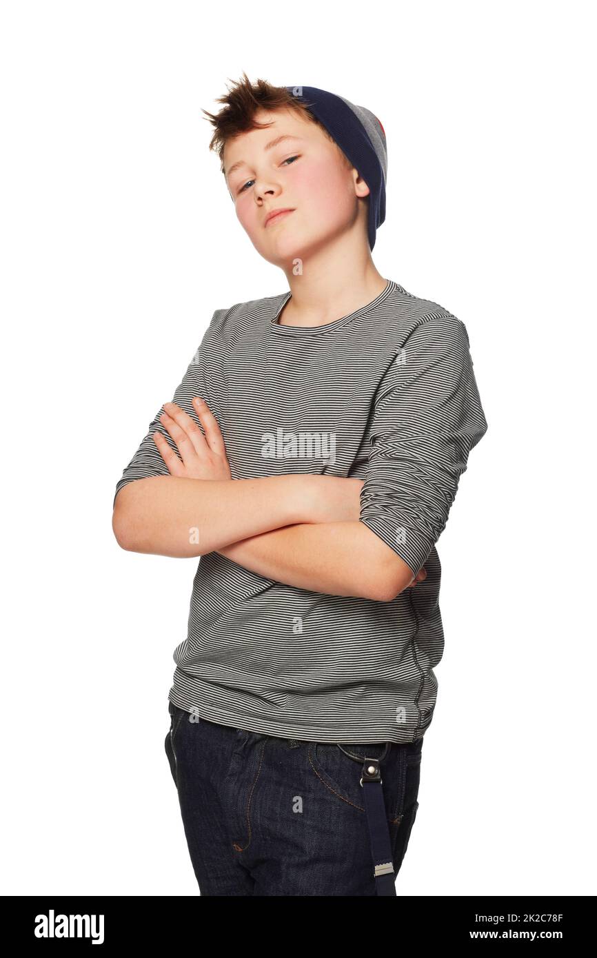 Boy with crossed arms hi-res stock photography and images - Alamy