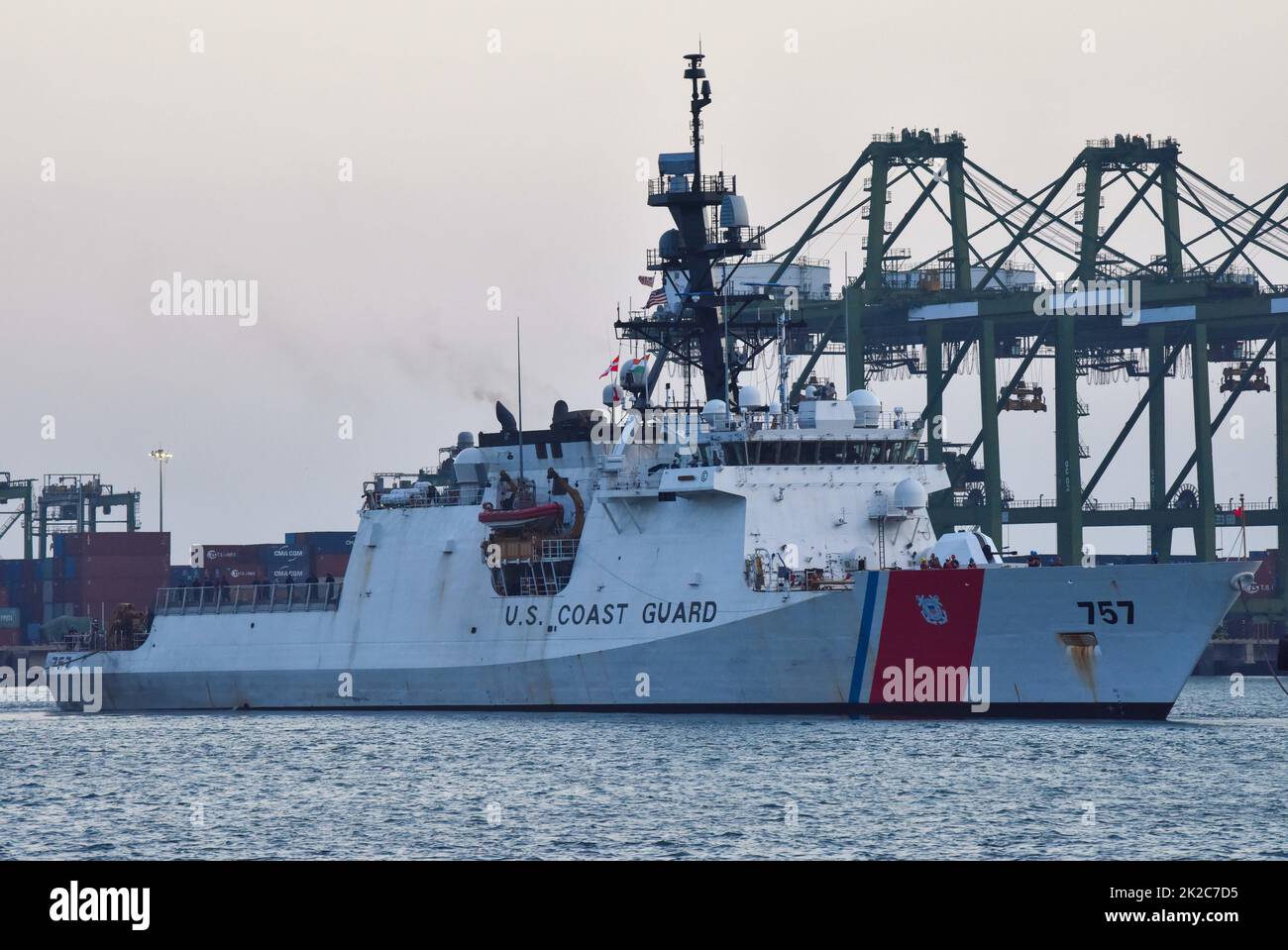 Coast Guard Cutter Midgett (WMSL 757) arrives to the port of Chennai ...