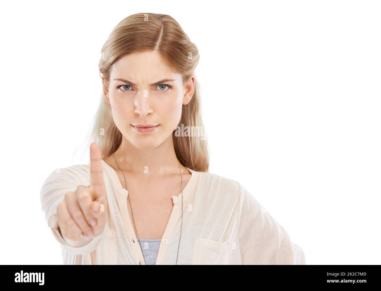 You better not do that again. Studio portrait of an upset young woman ...
