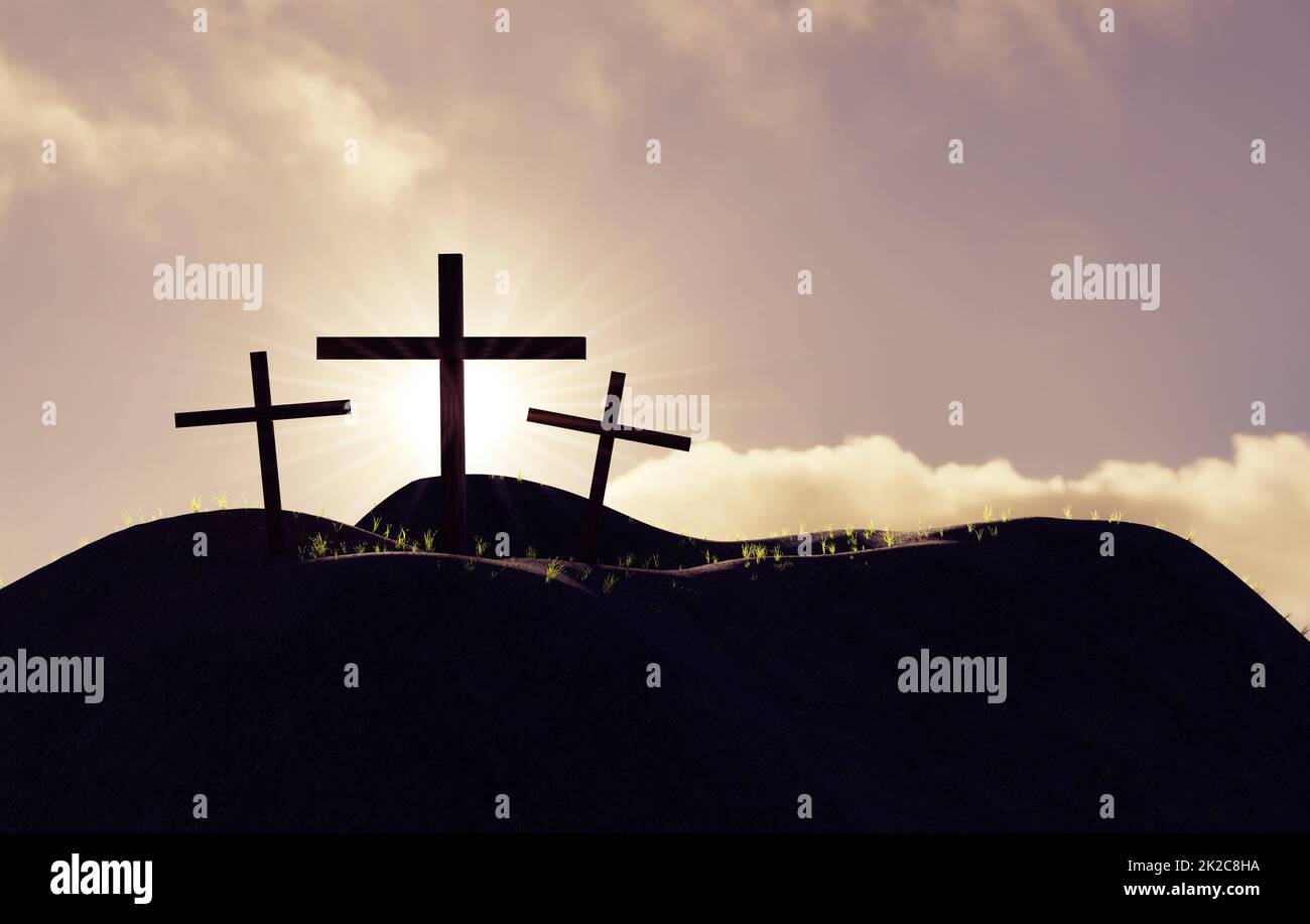 Resurrection of Jesus Christ, crucifixion, 3d rendering Stock Photo - Alamy