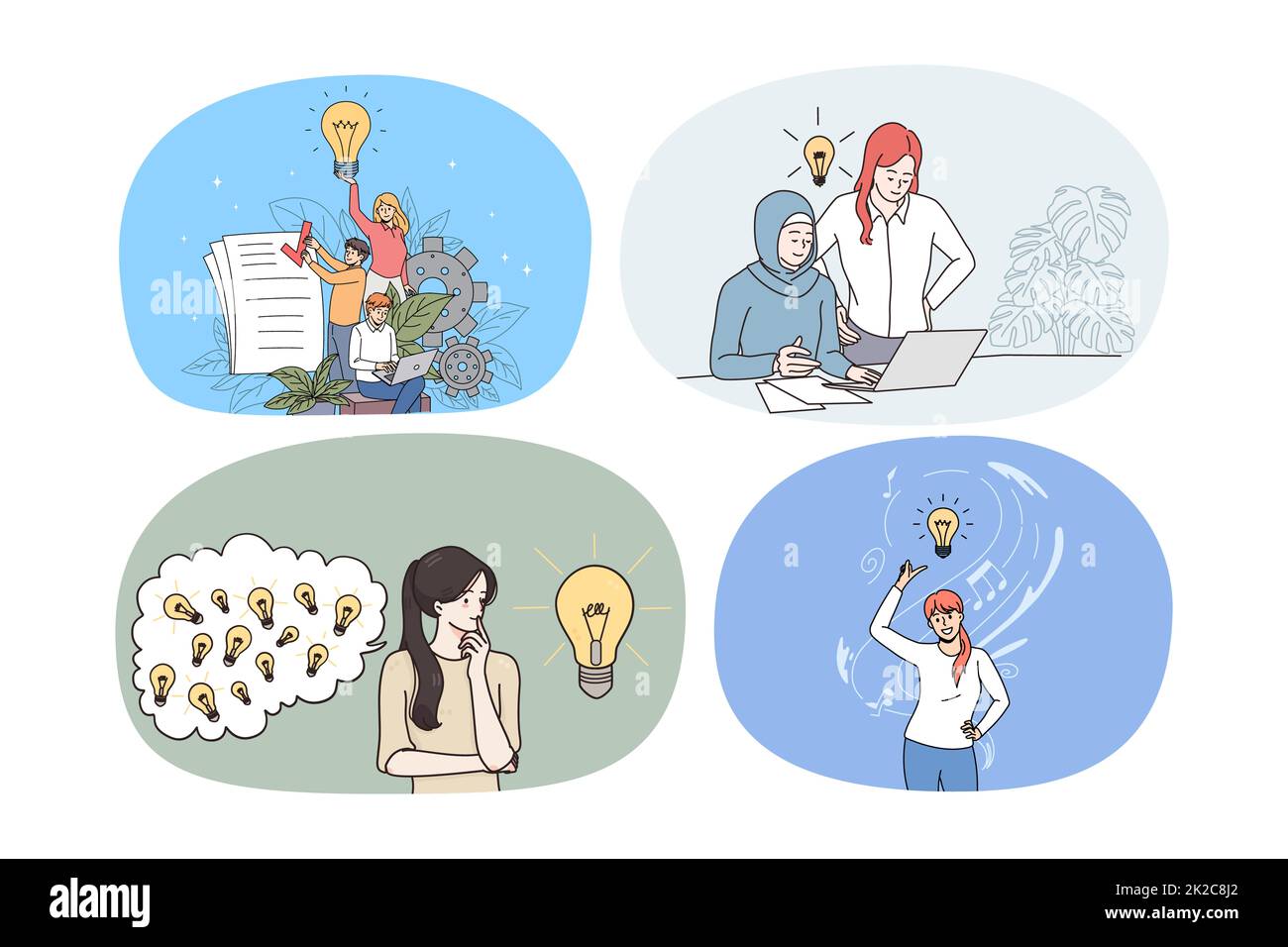 Set of diverse people generate innovative idea Stock Photo - Alamy