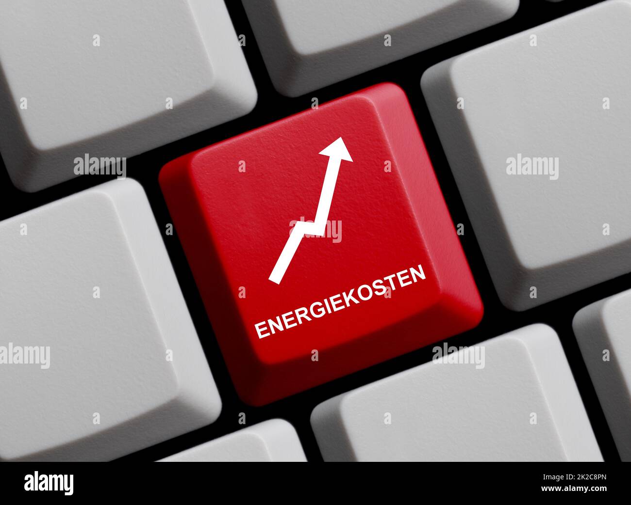 Rising costs for energy german - Arrow symbol on keyboard - 3D ...