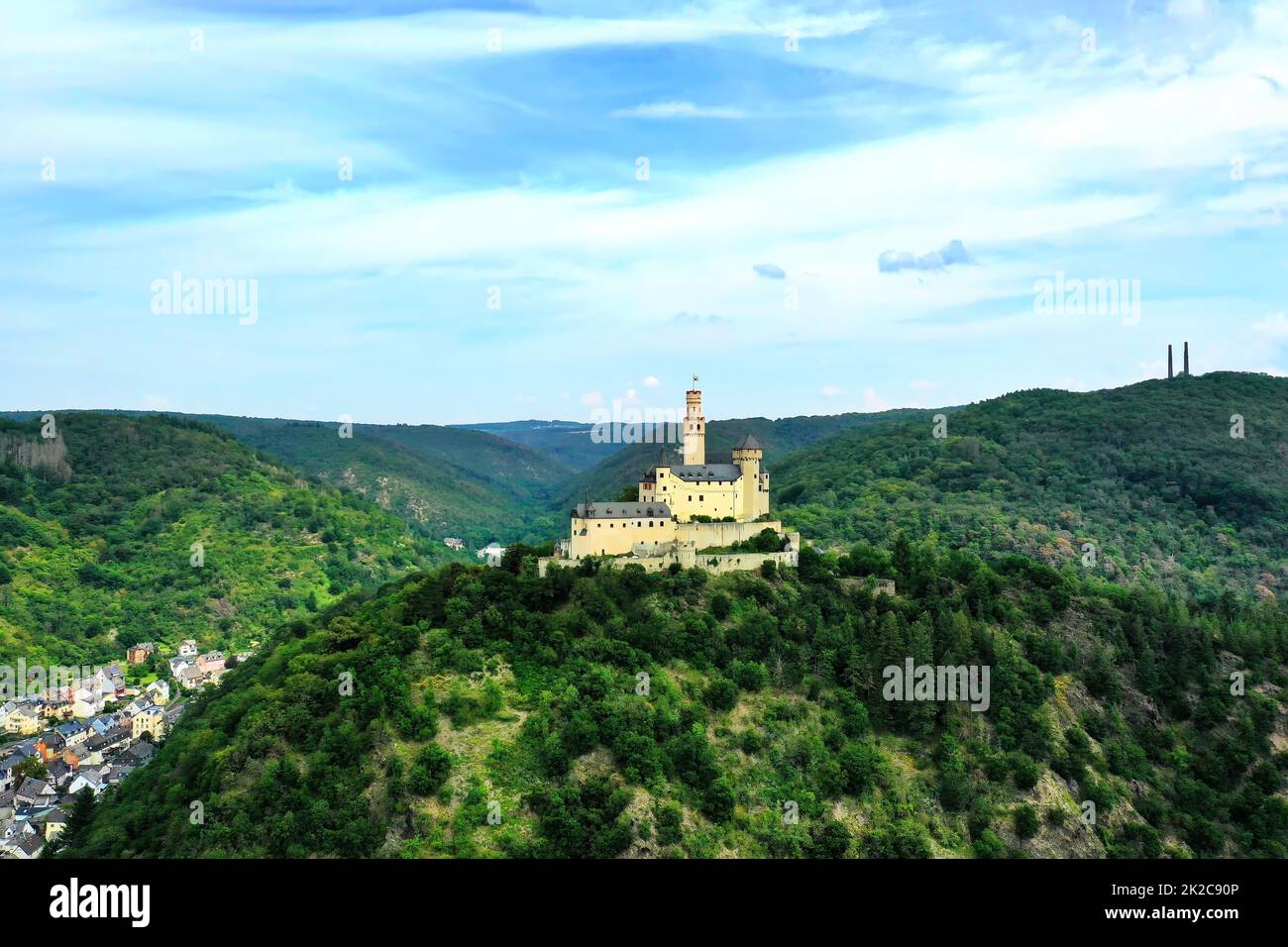 Marksburg castle aerial hi-res stock photography and images - Alamy