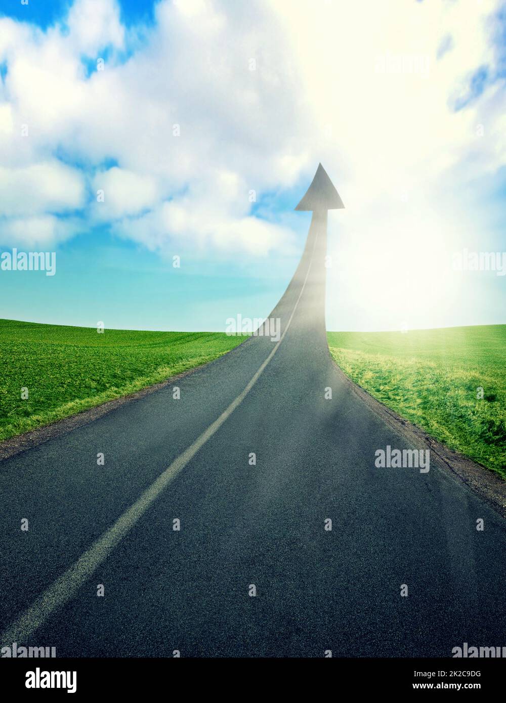 Road turning into arrow Stock Photo - Alamy