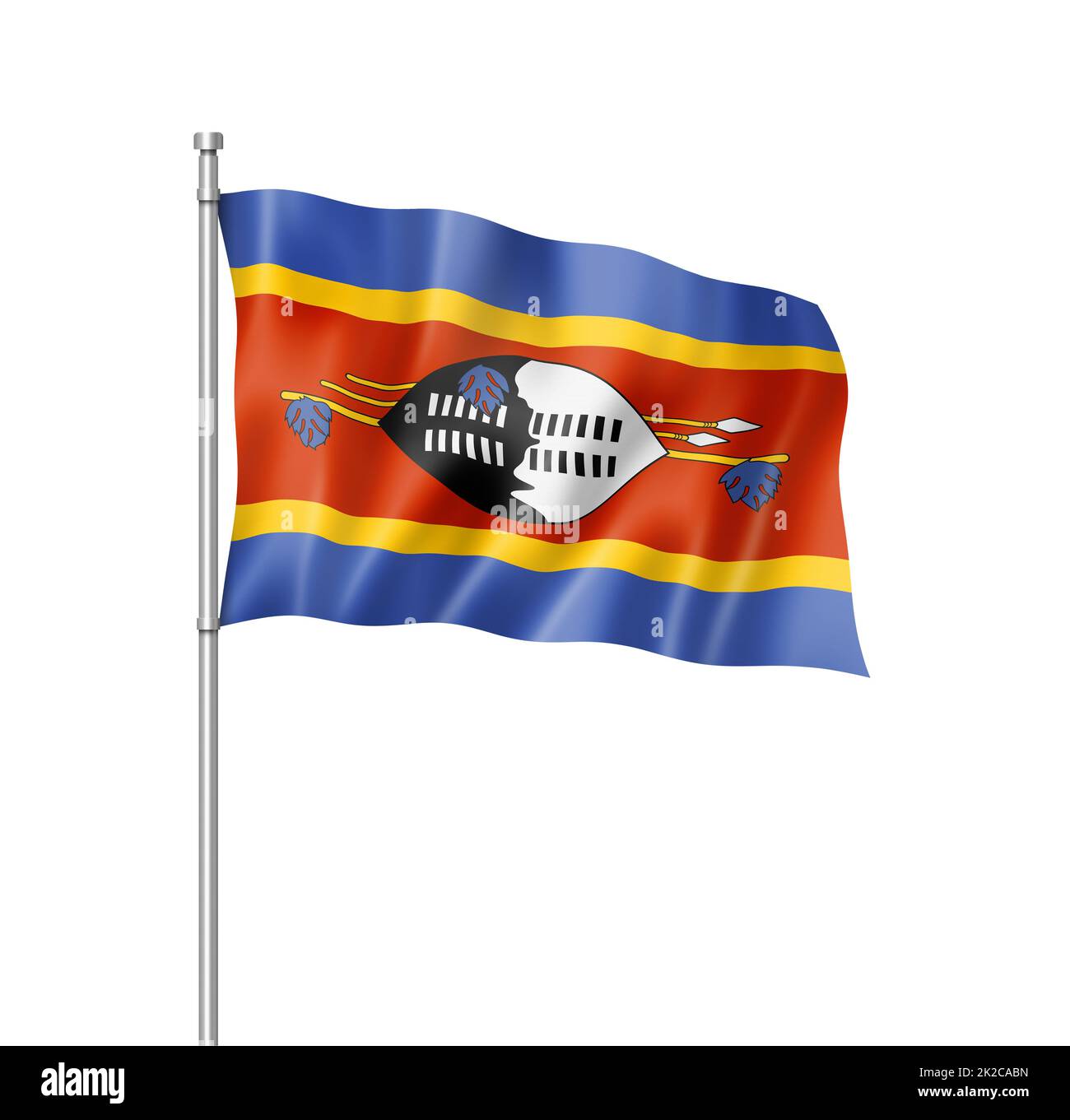 Flag swaziland waving on flagpole hi-res stock photography and images ...