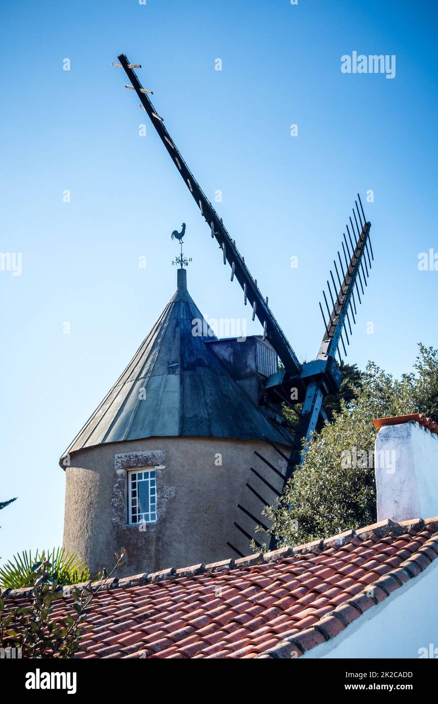 Old traditional windmill in Re island Stock Photo - Alamy