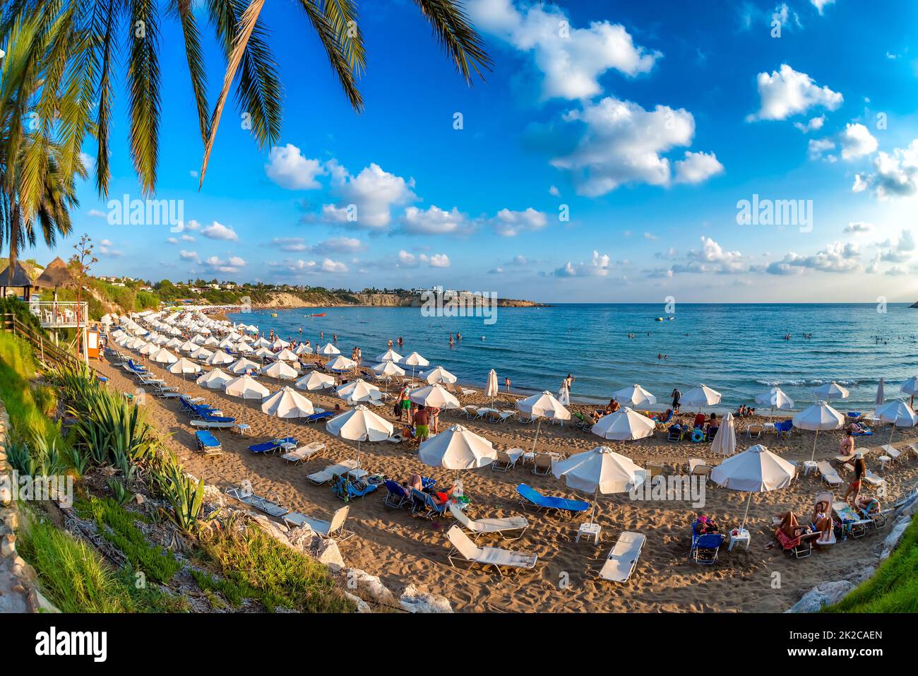 View of Coral Bay Beach. Paphos District, Cyprus Stock Photo - Alamy