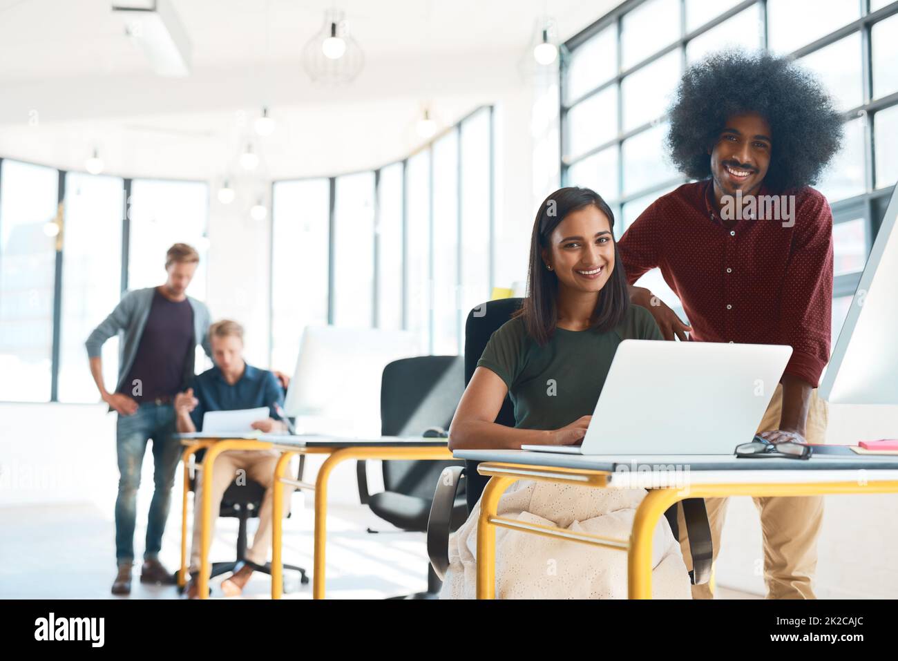 Two work colleagues portrait hi-res stock photography and images - Alamy