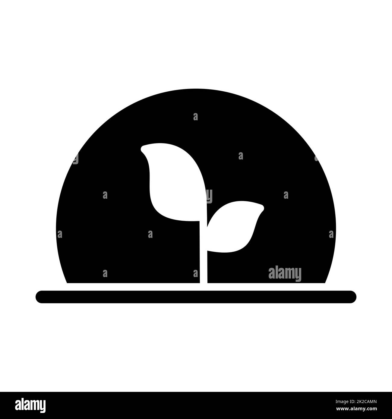 Greenhouse with green plants inside vector icon Stock Photo - Alamy