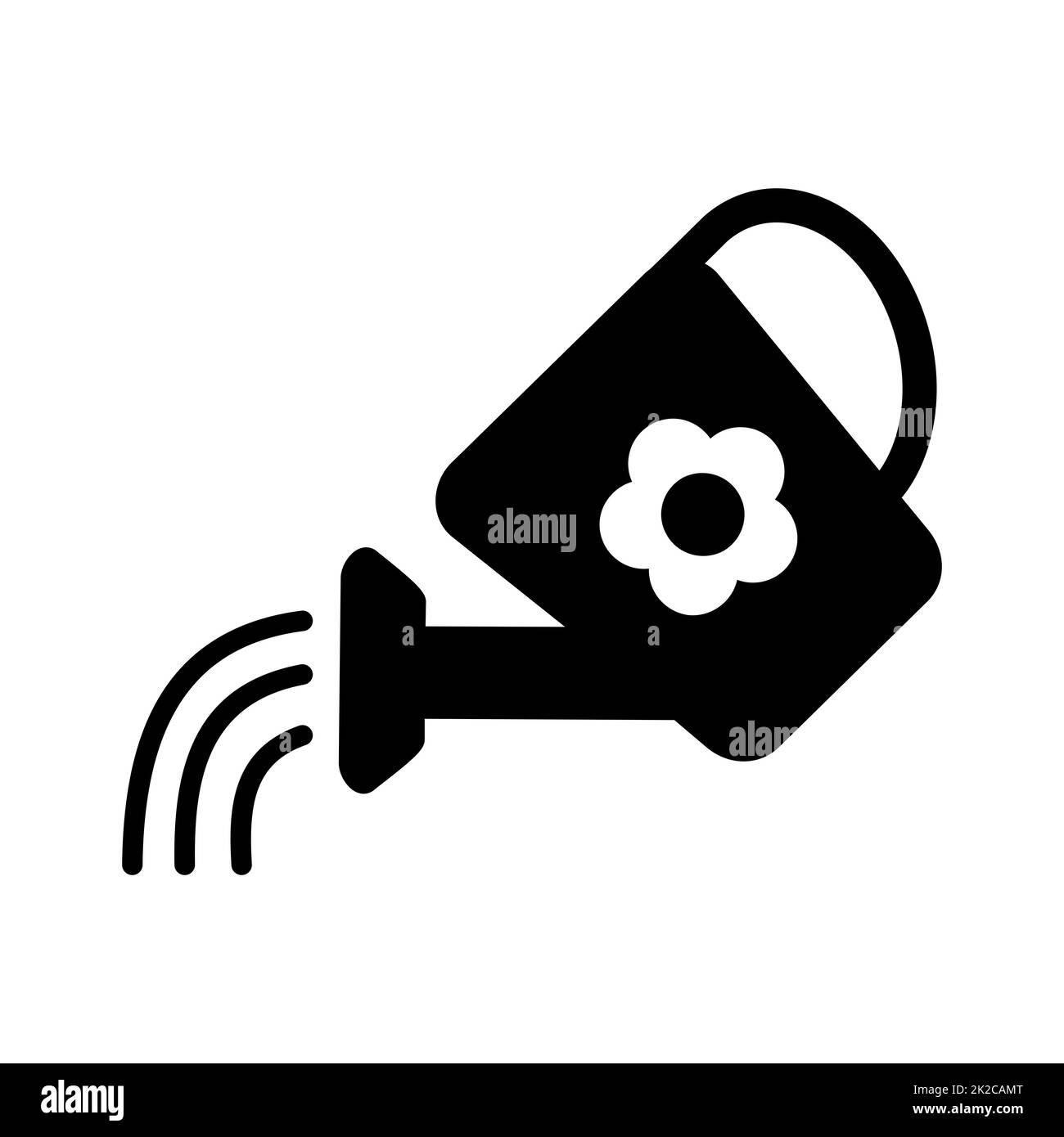Watering can vector illustration Black and White Stock Photos & Images ...