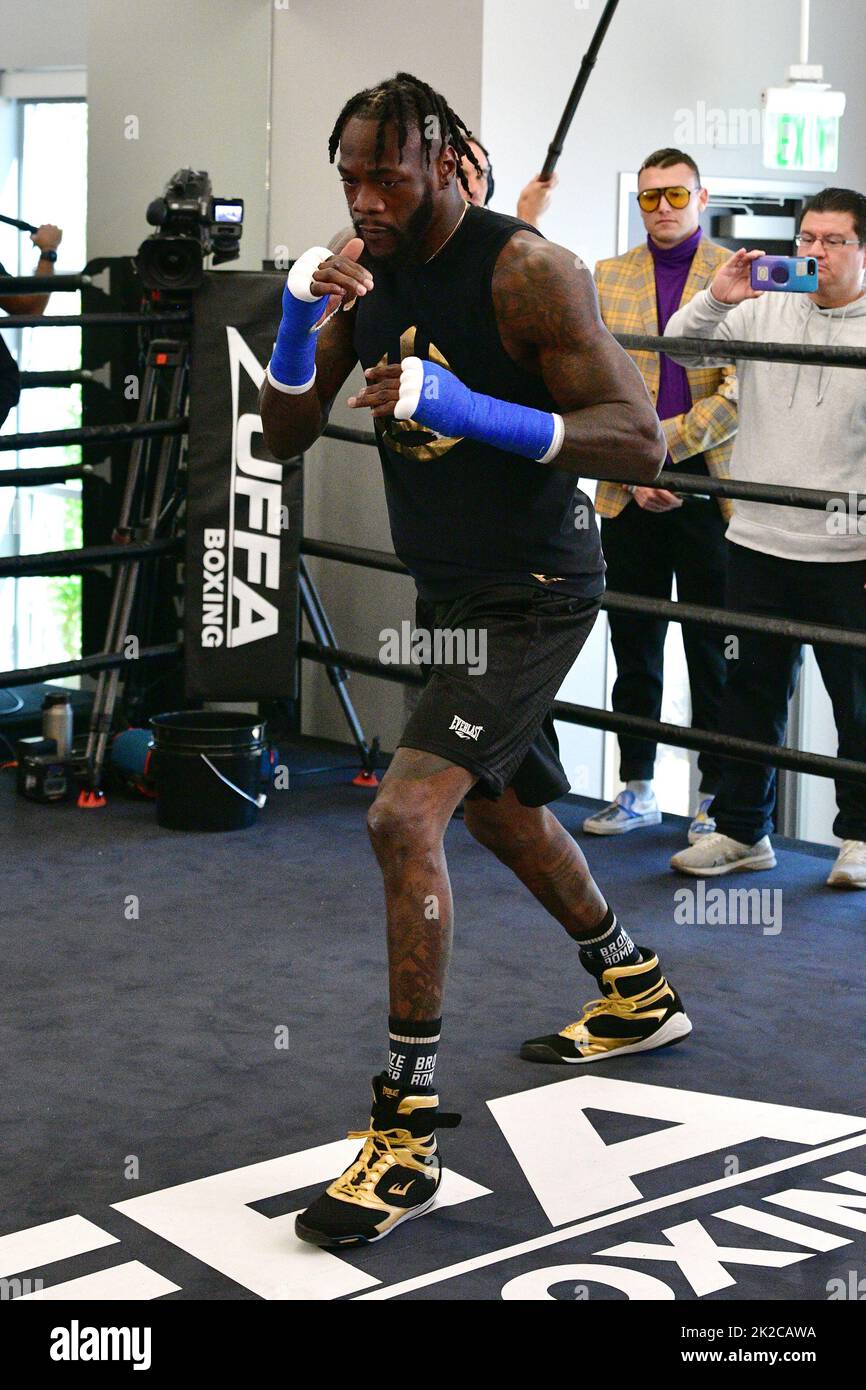 Las Vegas, Nevada, USA. 22nd Sep, 2022. Deontay Wilder media day ...