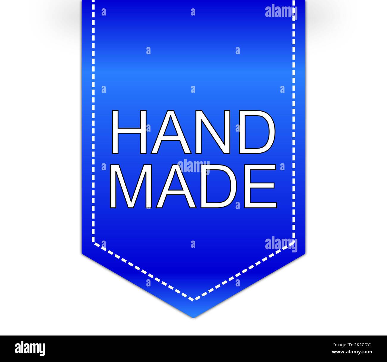 Hand made label blue â€“ illustration Stock Photo - Alamy