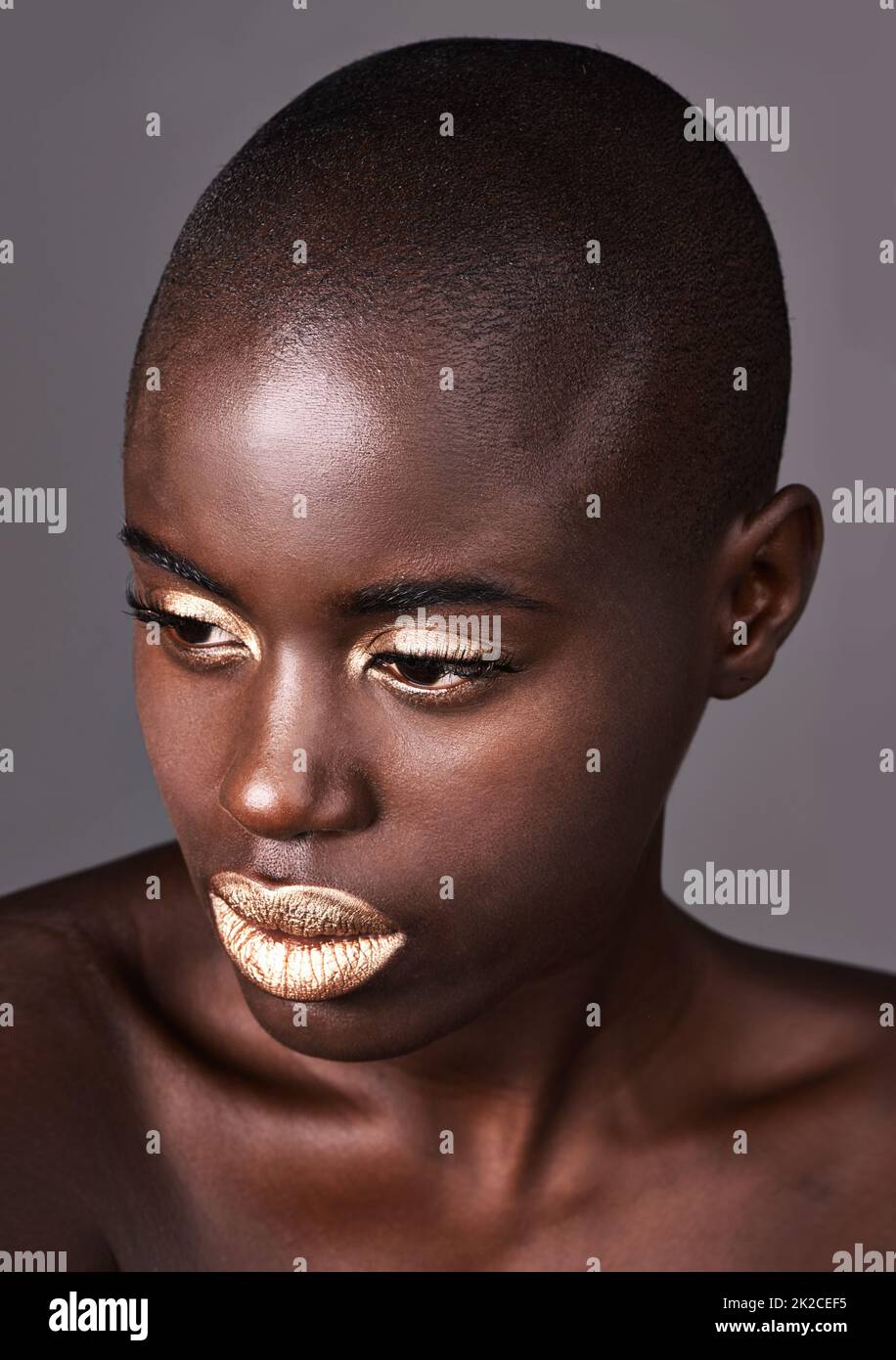 On a bad hair day, theres always lipstick. A head and shoulder shot of ...