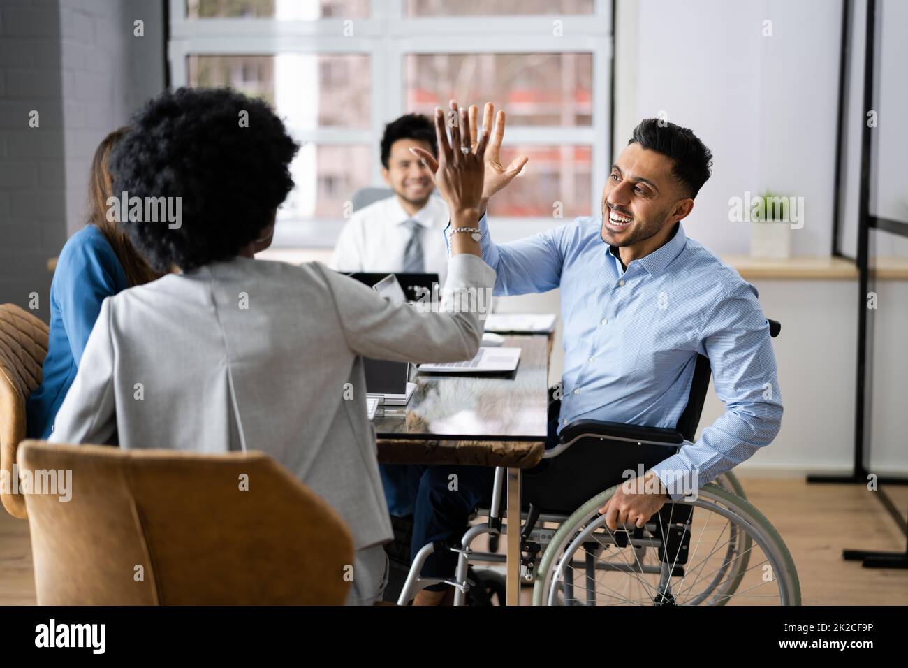 Diverse People High Five Hands Stock Photo - Alamy