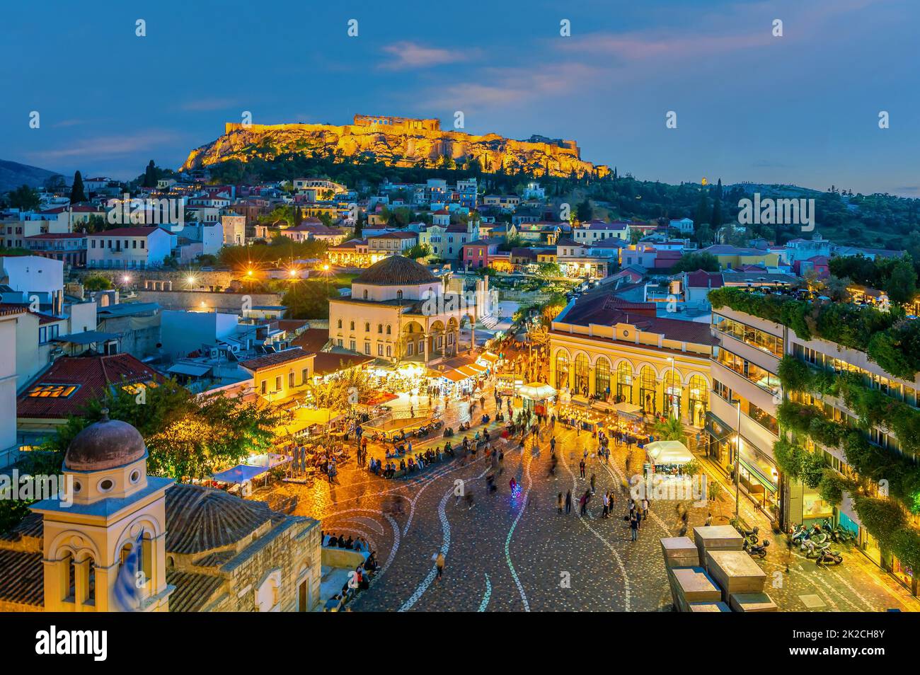 Downtown Athens city skyline in Greece at sunset Stock Photo - Alamy