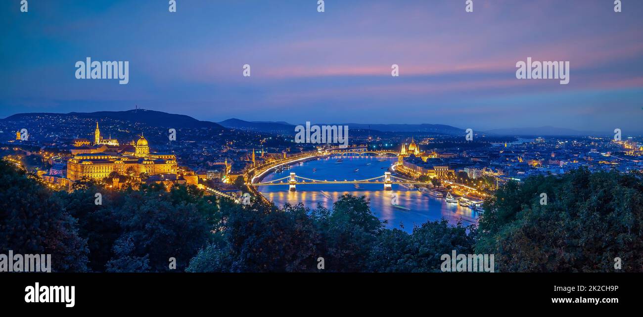 Budapest city skyline, cityscape of Hungary at sunset Stock Photo - Alamy