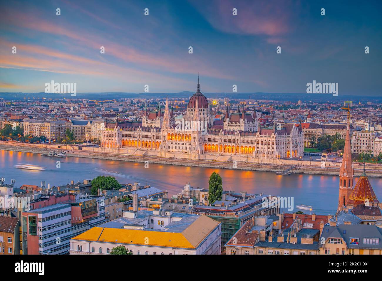 Budapest city skyline, cityscape of Hungary at sunset Stock Photo - Alamy