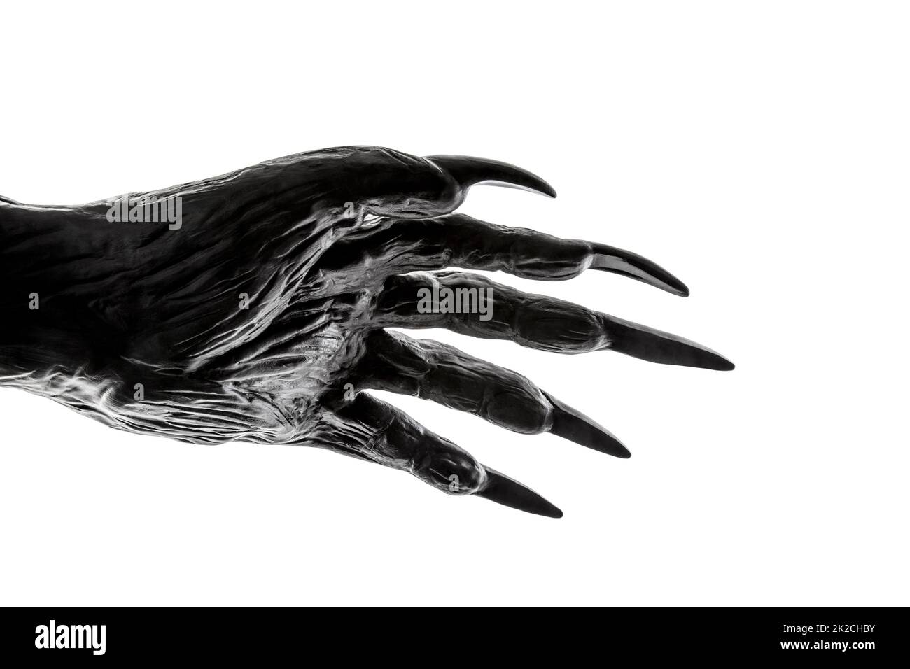 Creepy monster hand isolated on white background with clipping path ...