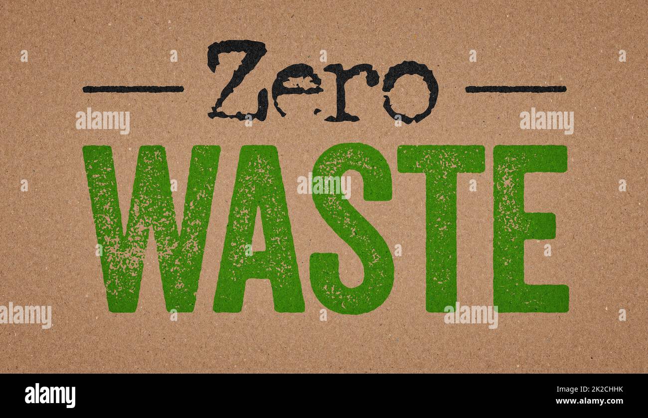 Zero waste written on a retro paper background Stock Photo - Alamy