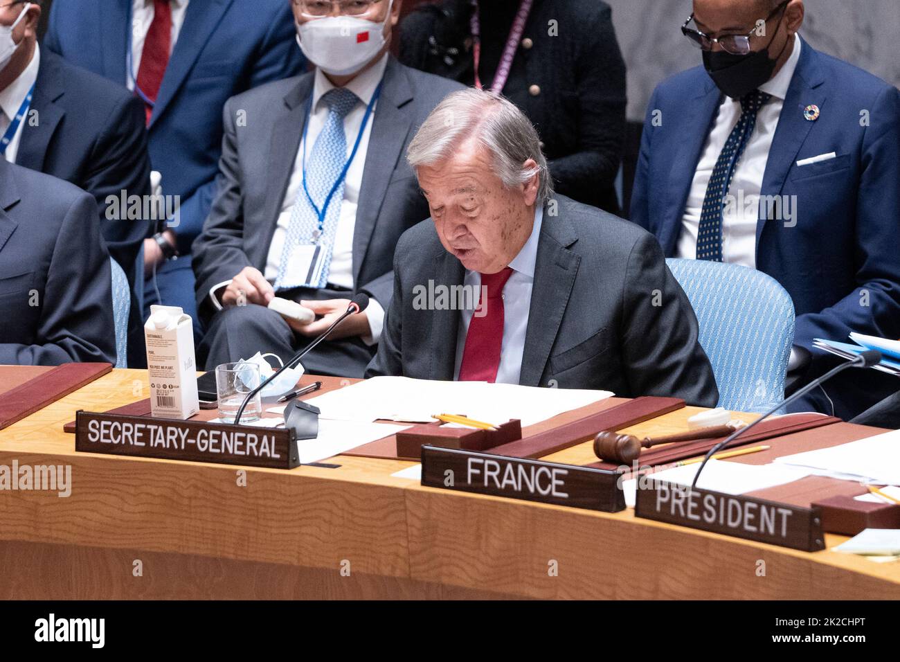 New York, NY - September 22, 2022: Secretary-General Antonio Guterres ...
