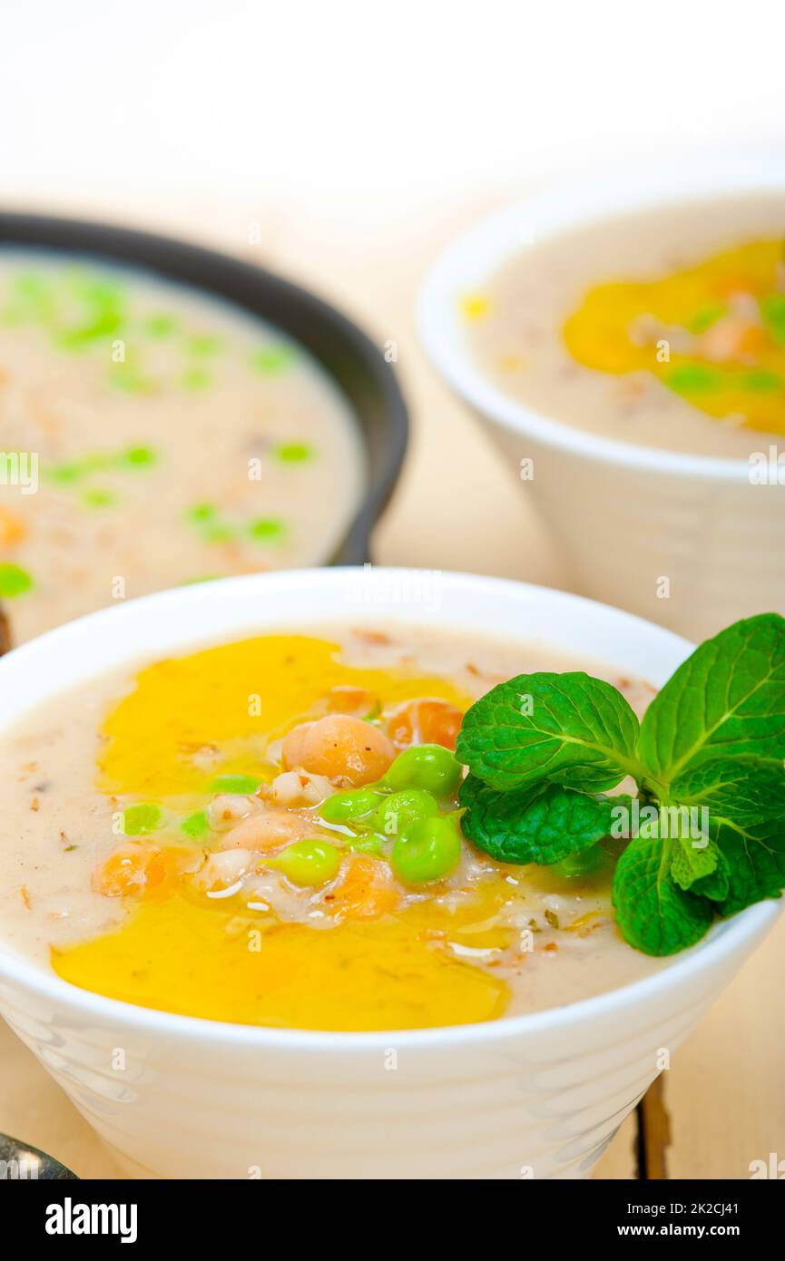 Hearty Middle Eastern Chickpea and Barley Soup Stock Photo - Alamy