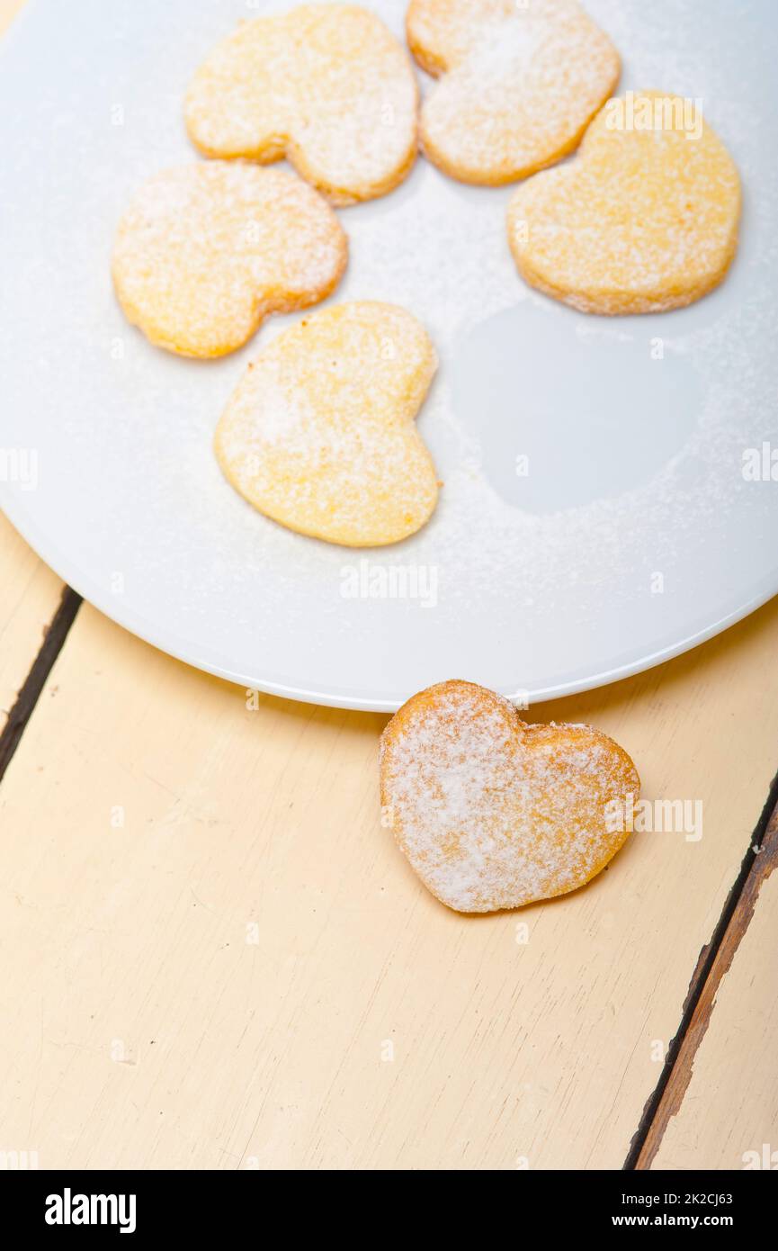 heart shaped shortbread valentine cookies Stock Photo - Alamy