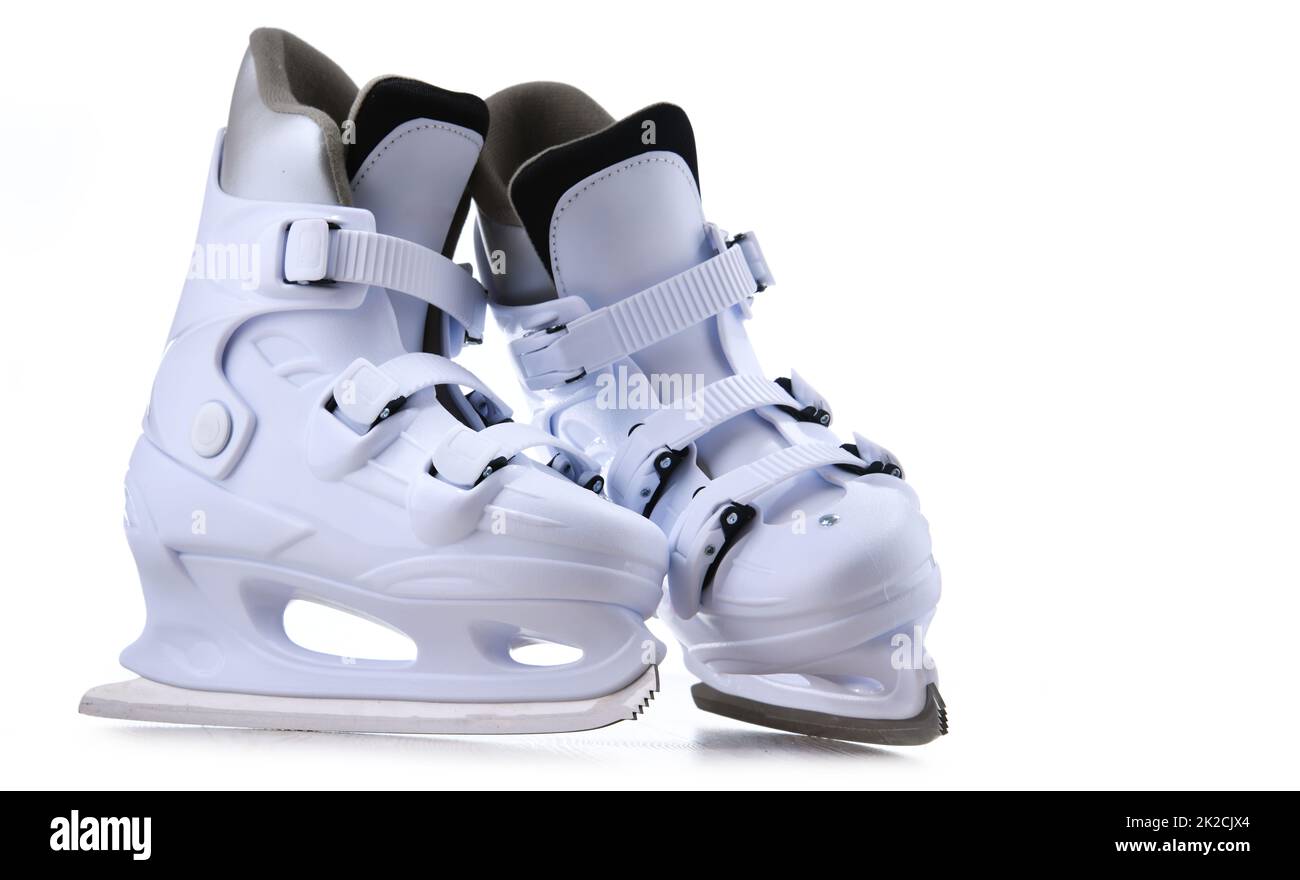 A pair of ice skates isolated on white Stock Photo - Alamy