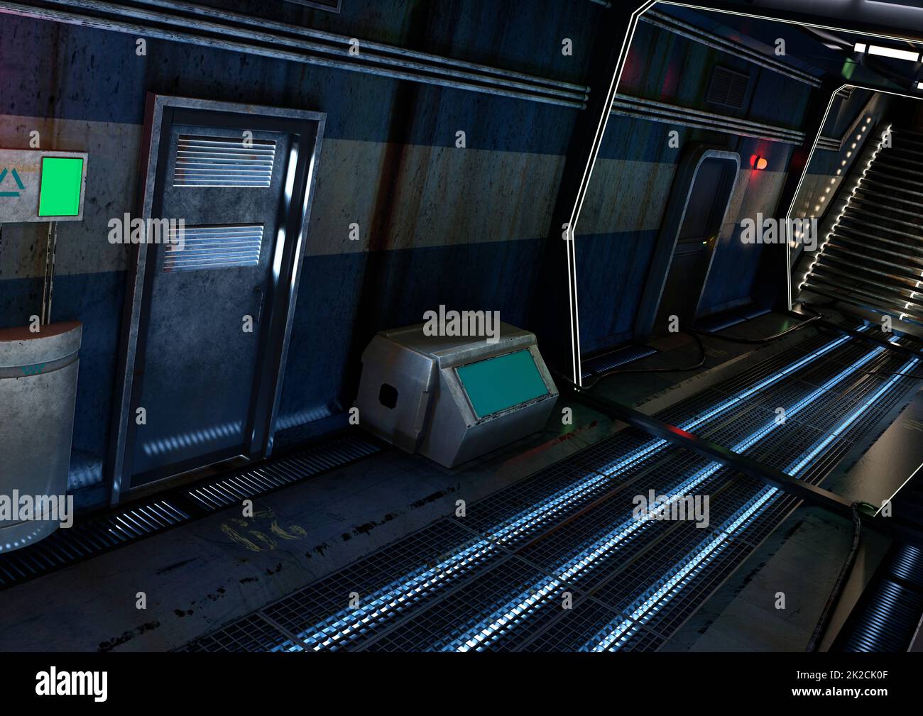 3D Rendering Science Fiction Corridor Stock Photo - Alamy