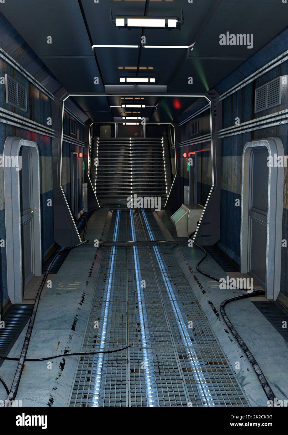 3D Rendering Science Fiction Corridor Stock Photo - Alamy
