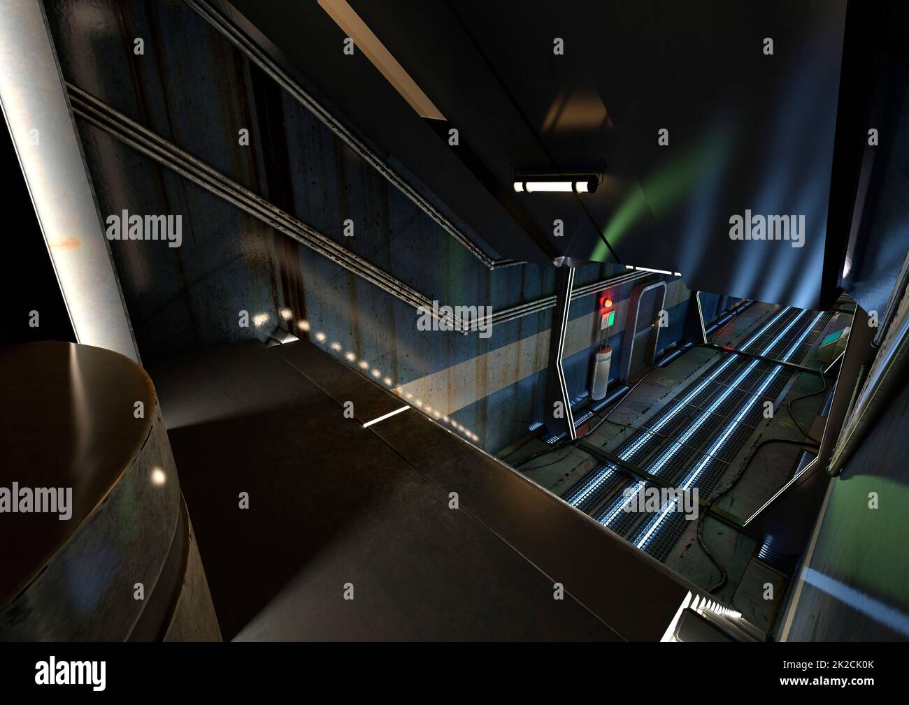 3D Rendering Science Fiction Corridor Stock Photo - Alamy