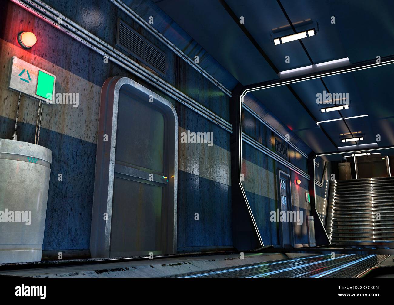 3D Rendering Science Fiction Corridor Stock Photo - Alamy