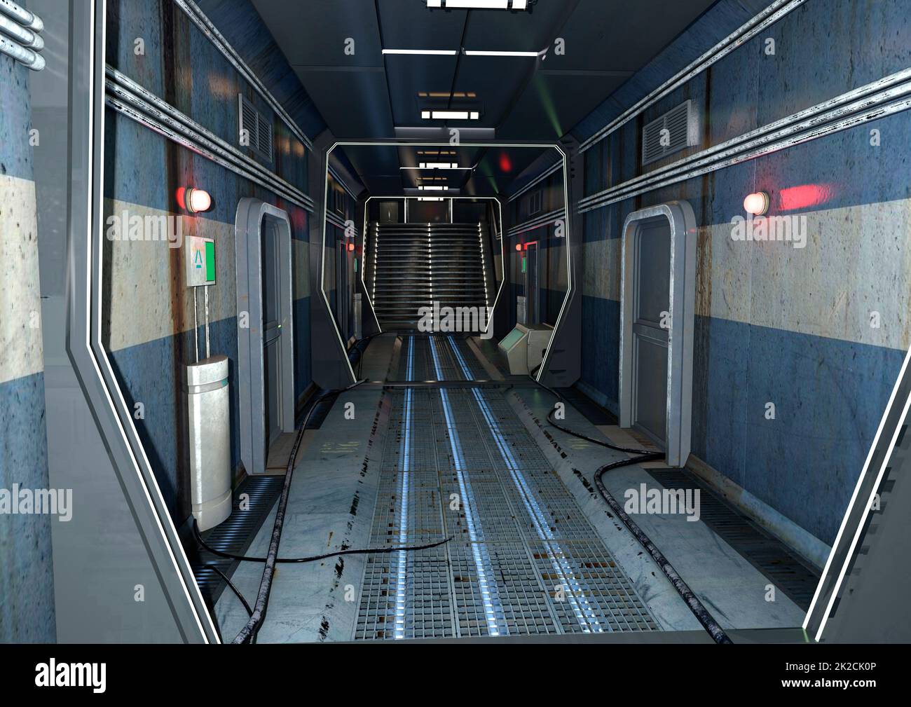 3D Rendering Science Fiction Corridor Stock Photo - Alamy