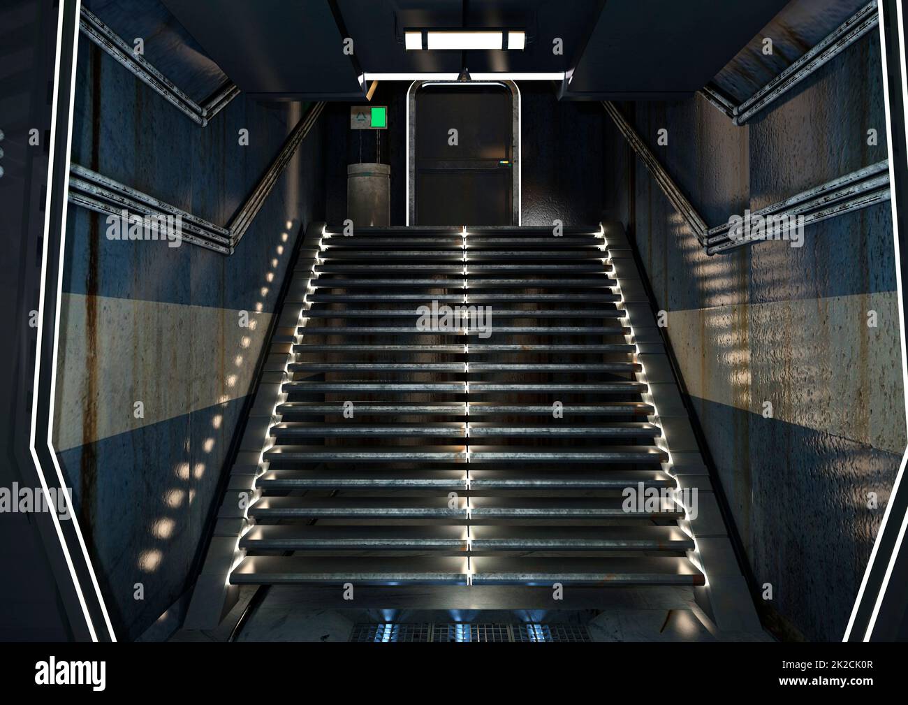 3D Rendering Science Fiction Corridor Stock Photo - Alamy