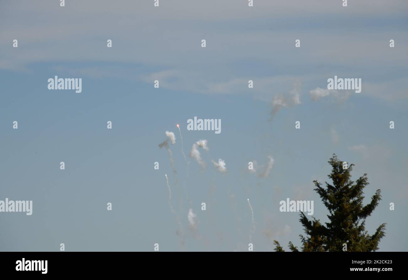 Fireworks in the Spanish sky, Alicante Province, Costa Blanca, Spain ...