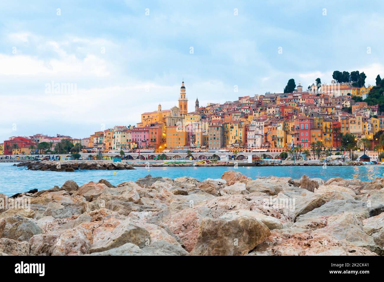 Menton on the French Riviera, named the Coast Azur, located in the ...