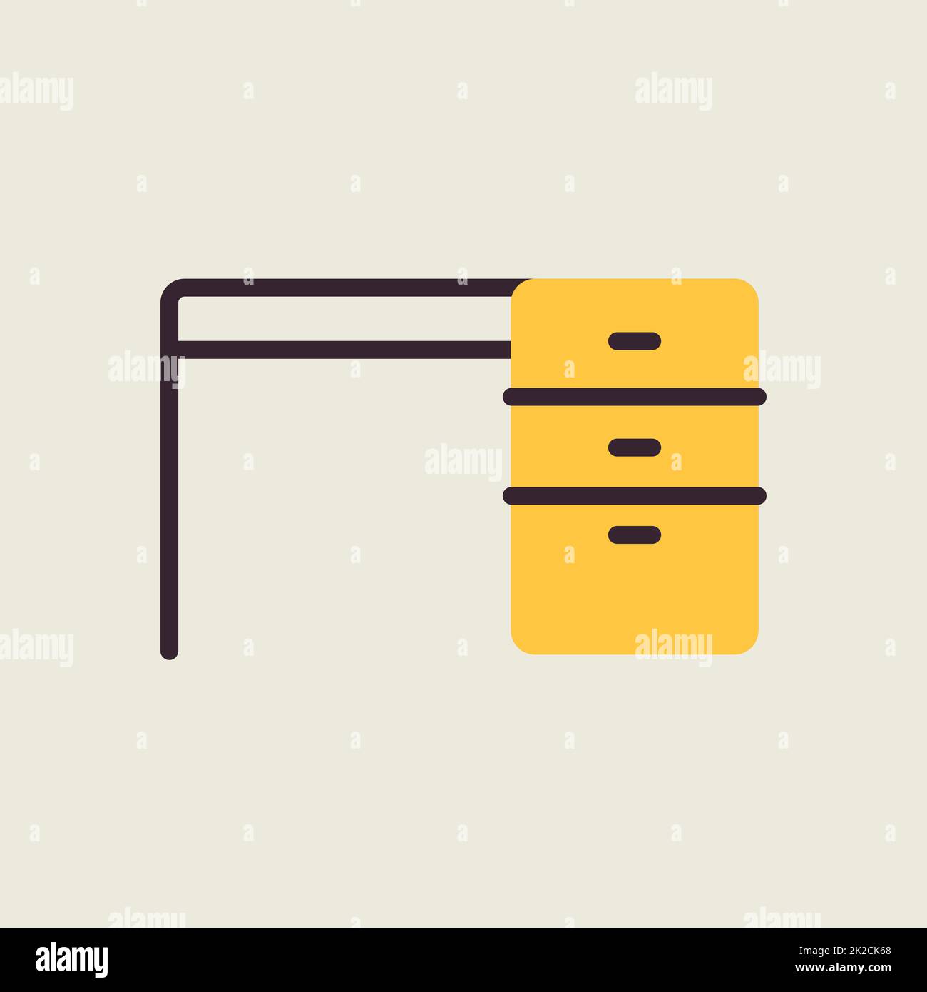 Desk outline isolated icon. Workspace sign Stock Photo - Alamy