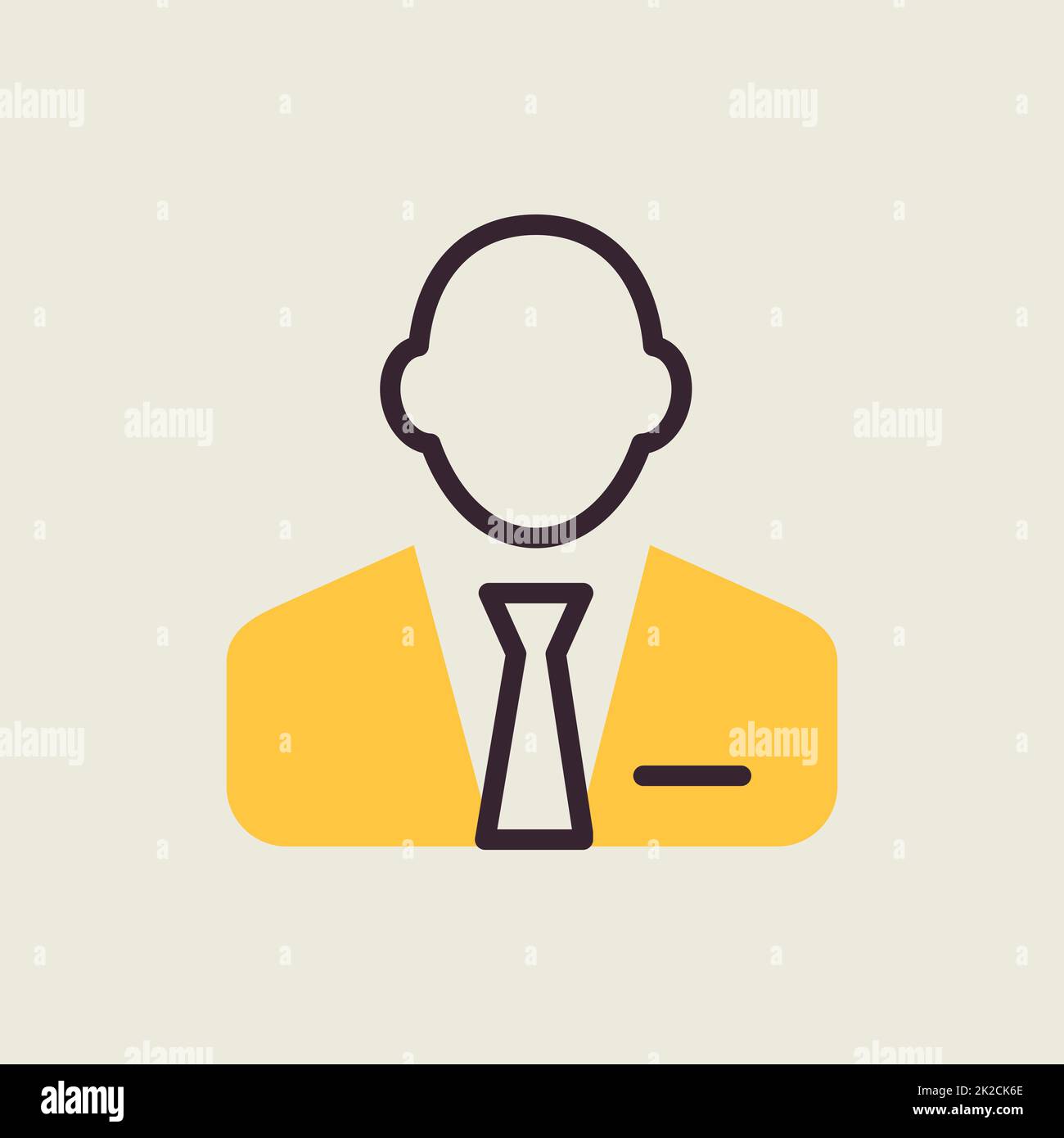 User icon of man in business suit outline icon Stock Photo - Alamy