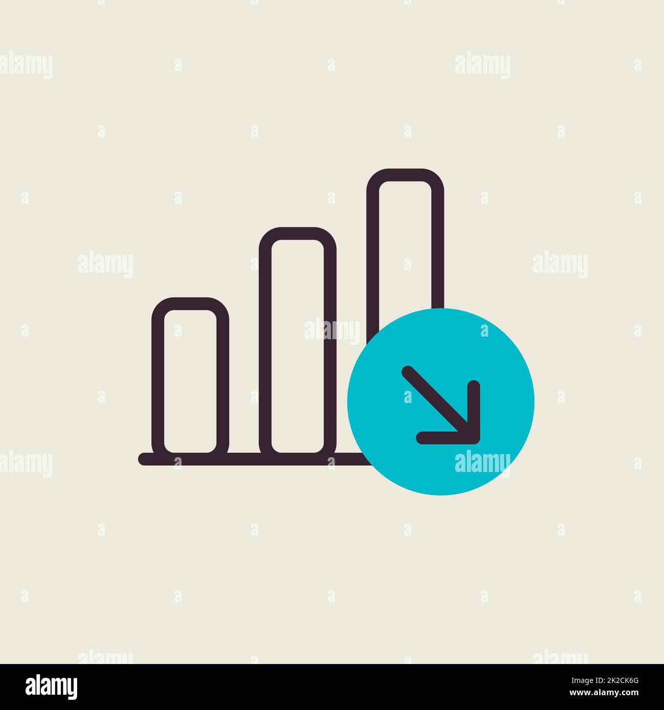 Decrease outline isolated icon. Office sign Stock Photo - Alamy