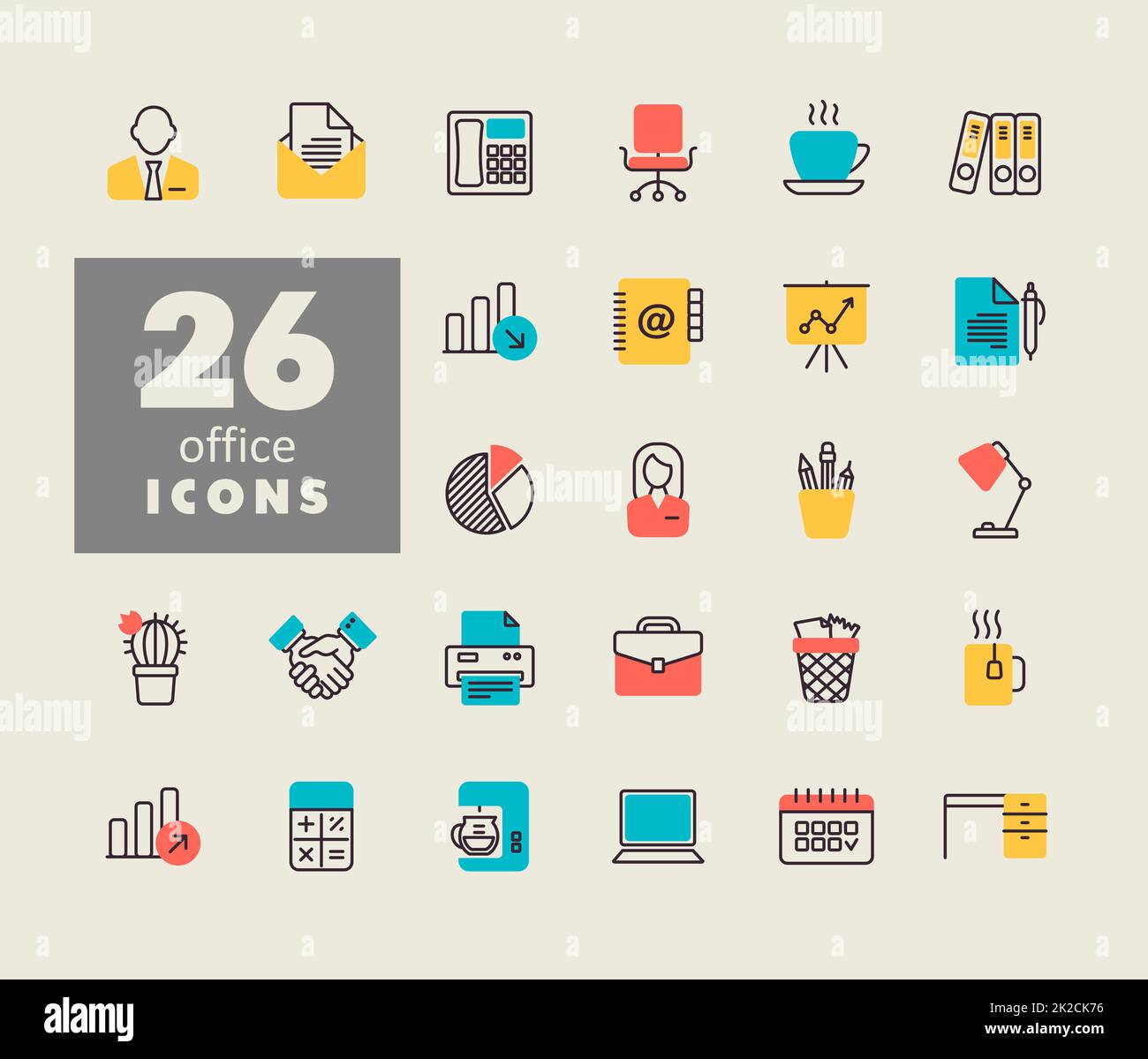 Outline web isolated icon set - Office Stock Photo - Alamy