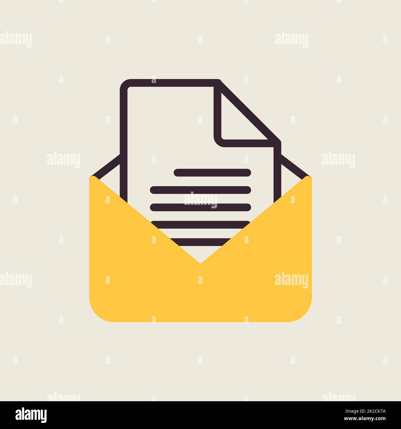 Message outline isolated icon. Office sign Stock Photo - Alamy
