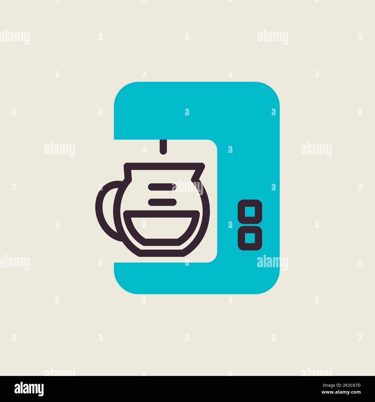 Coffee maker machine outline icon. Workspace sign Stock Photo - Alamy