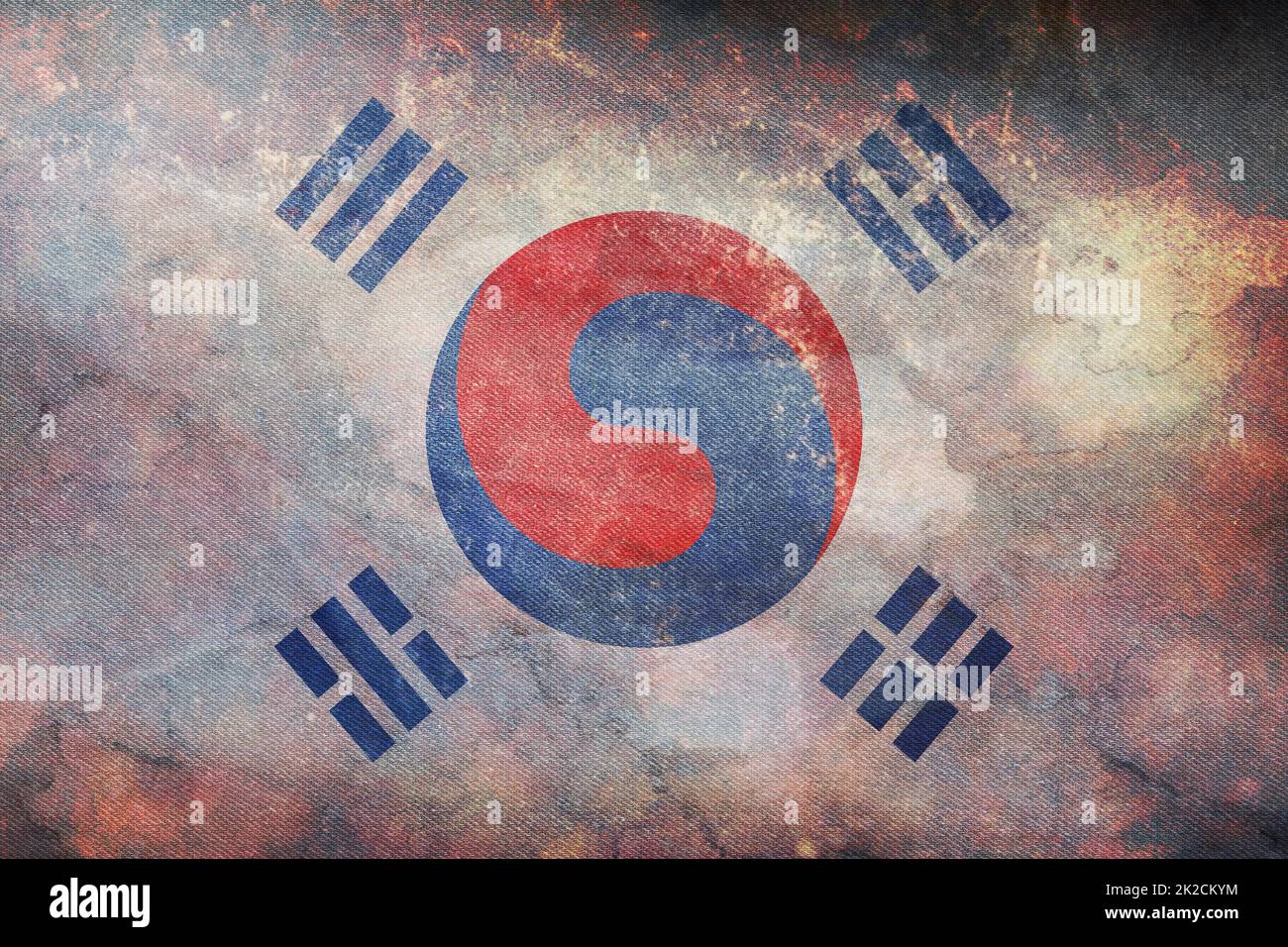 retro flag of Korea 1899, asia with grunge texture. flag representing ...