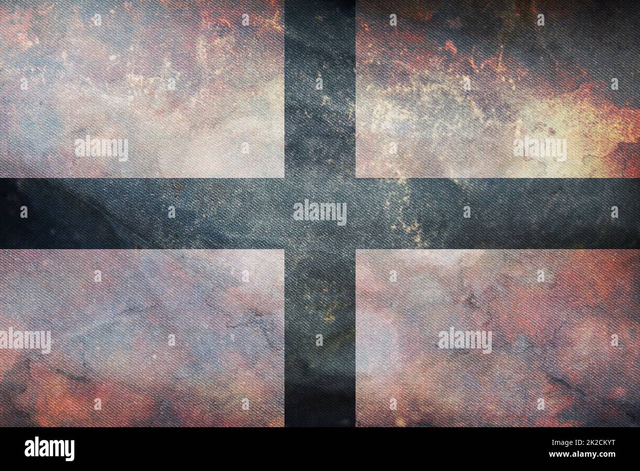 retro flag of Kroaz Du, Europe with grunge texture. flag representing ...